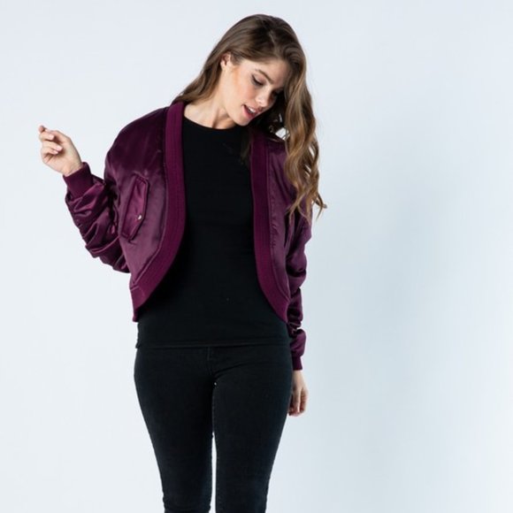 Tea n Cup | Jackets & Coats | New Tea Cup Plum Cropped Zipperless ...